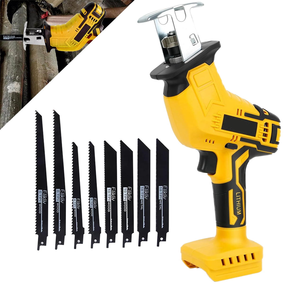 Cordless Reciprocating Saw Compatible with DeWalt 20V MAX Battery,0 ...