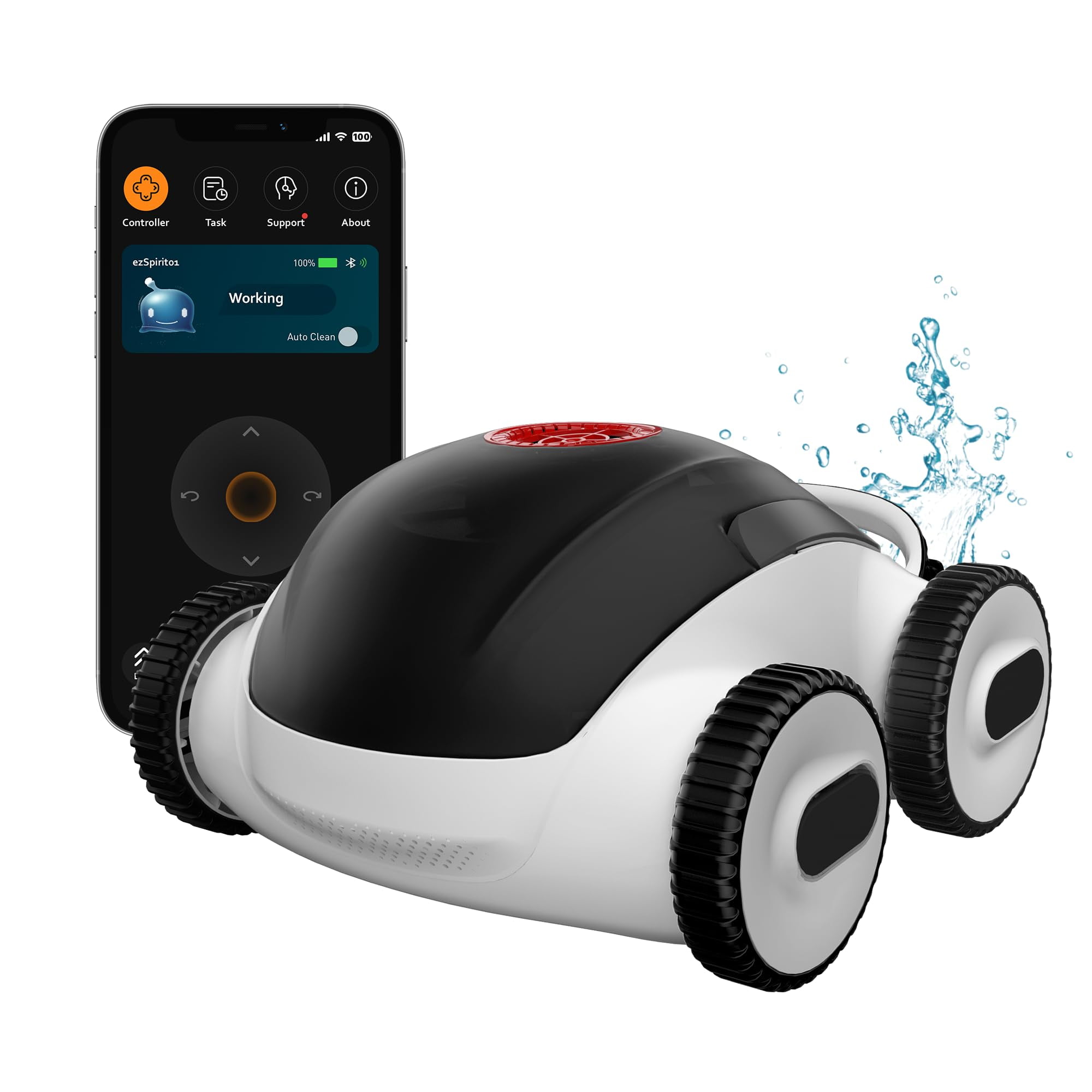 Cordless Robotic Pool Cleaner, Automatic Pool Vacuum with App, Lasts up ...