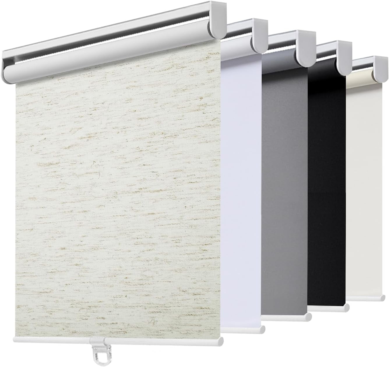 Cordless Roller Shades Blackout Blinds for Windows Room Darkening Rolled Up Shades with Spring ...