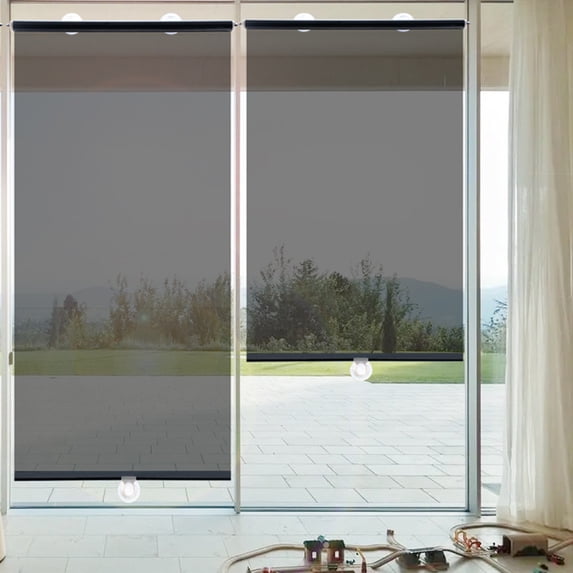 Cordless Roller Shades Blackout Blinds,Windows Room Darkening Rolled Up ...