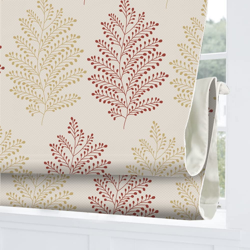 Cordless Roman Shades Window Blinds, Grey Floral Premium Blackout Roman ...