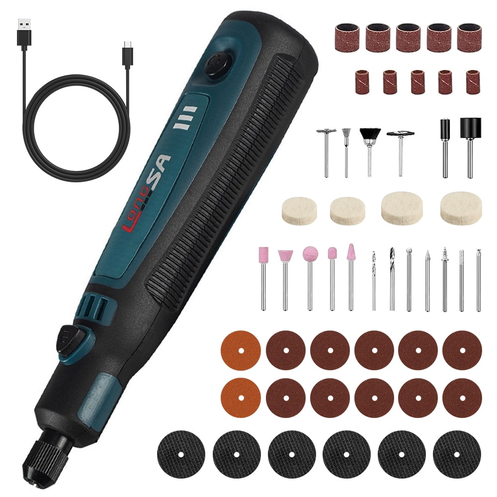 Cordless Rotary Tool with 50-Piece Accessory Kit, 3-Speed and USB ...