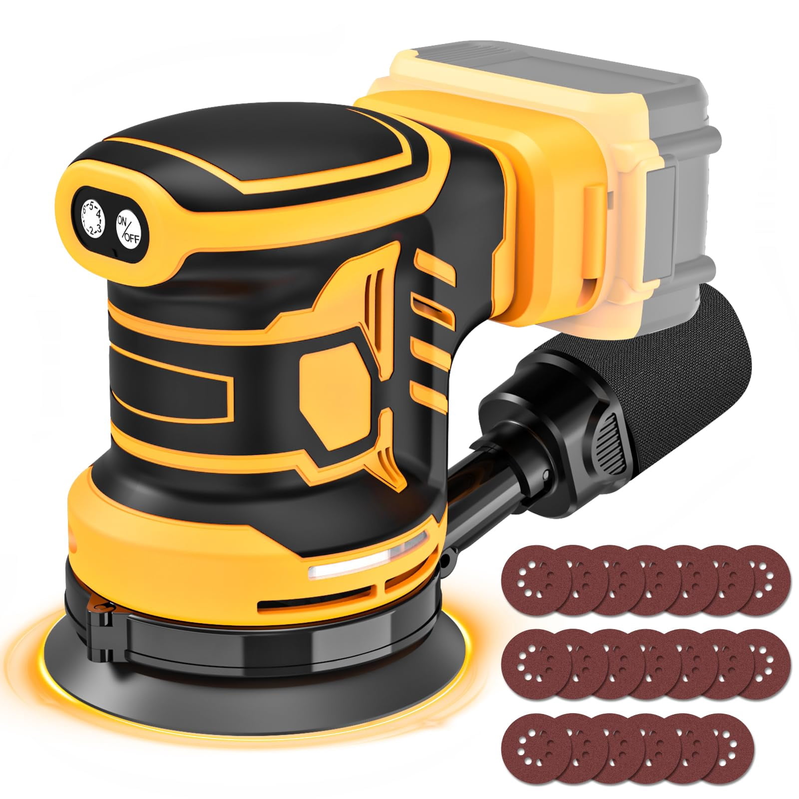 Cordless Sander for DeWalt 20v Battery, Random Orbit Sanders Brushless ...