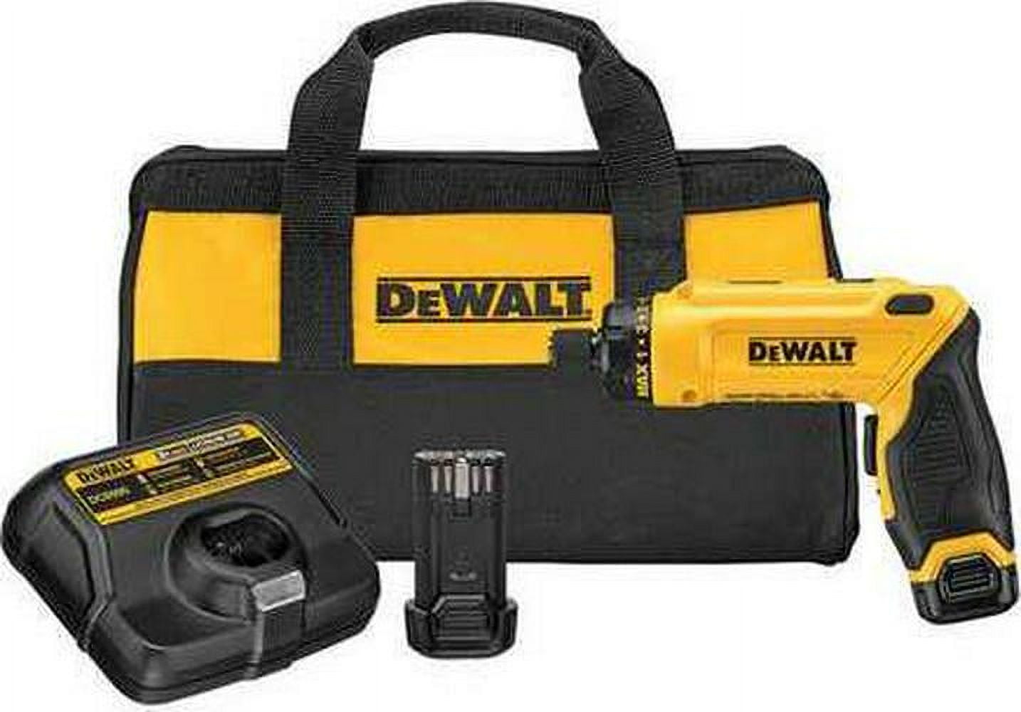 Cordless Screwdriver Kit, 1/4 in Hex Drive, 430 RPM Free Speed, (2) 1 ...