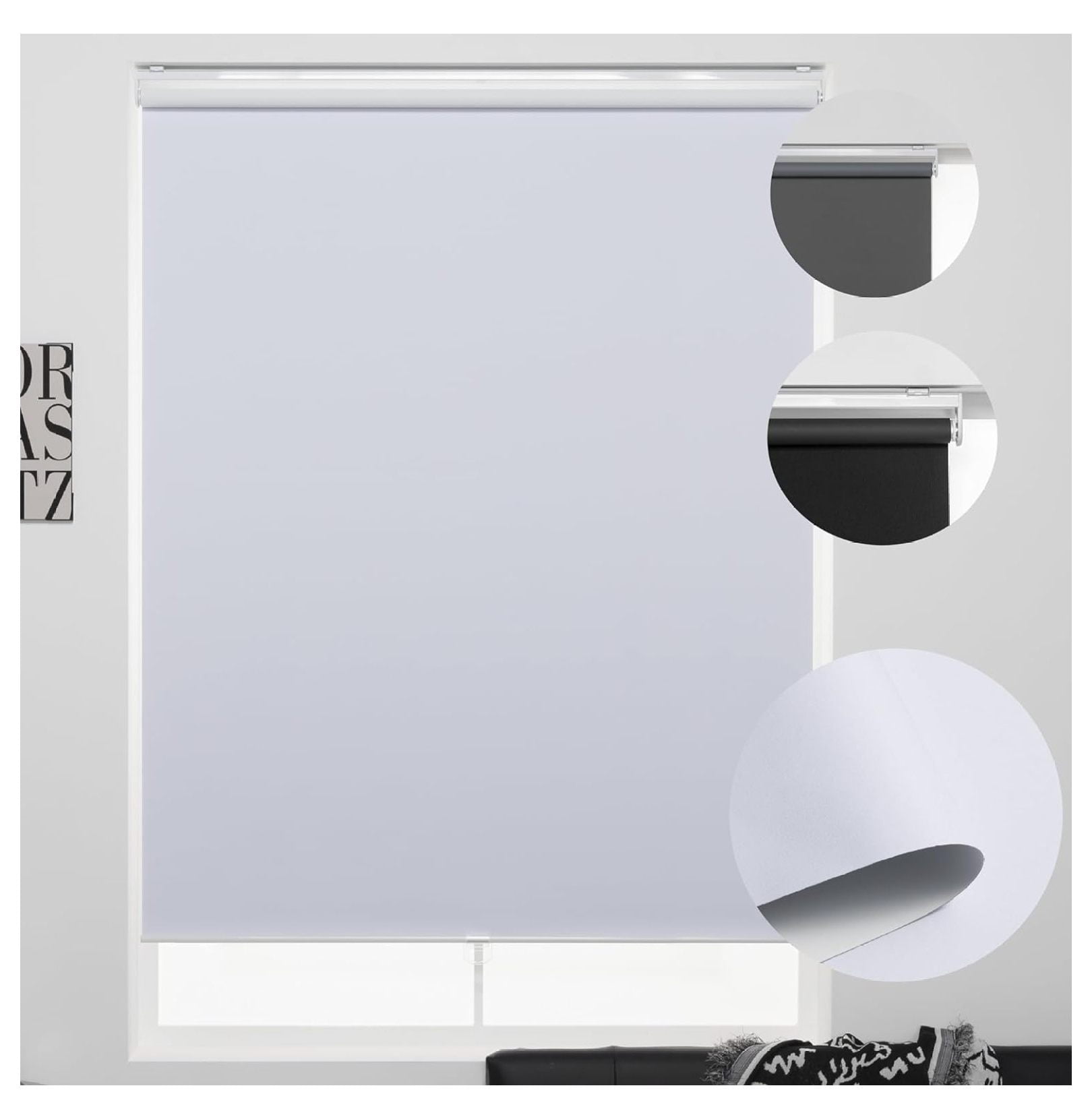 Cordless Shades 100% Blackout Blinds for Windows and Doors, Pull Down ...