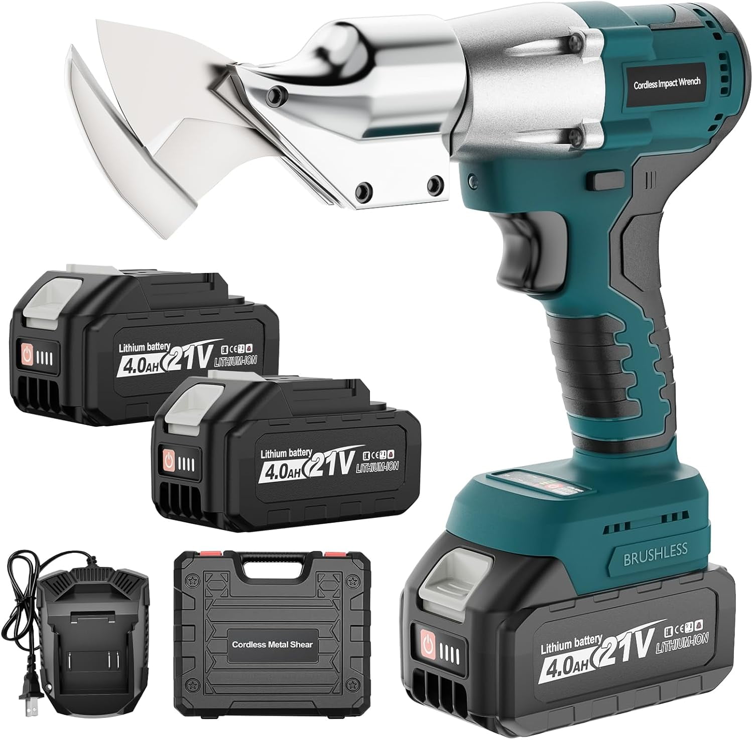 Cordless Sheet , Shears with 2x4.0Ah , 360? Pivoting Brushless Variable ...