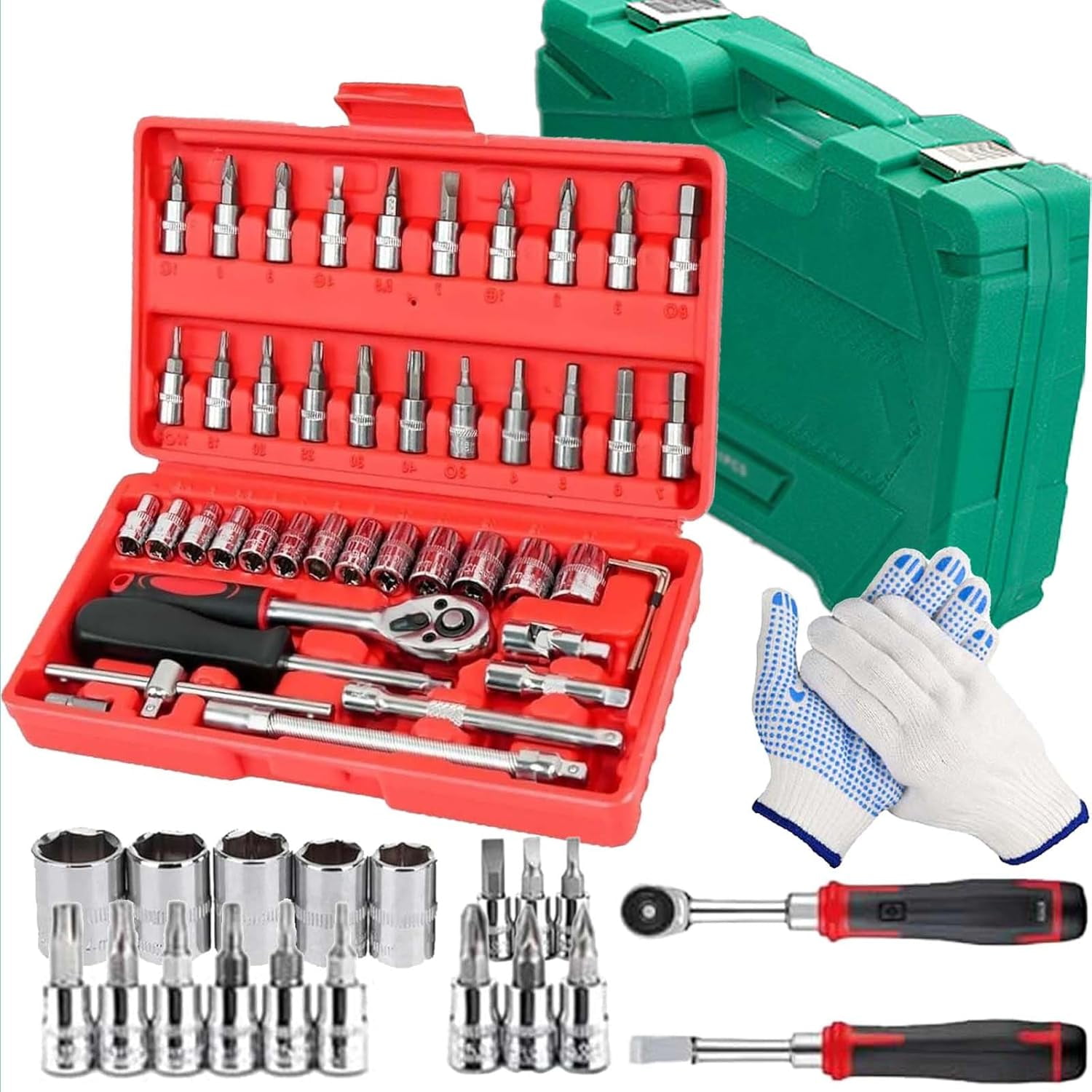 Cordless Slim Ratchet Set, 1/4 Inch Drive Socket Ratchet Wrench Set ...