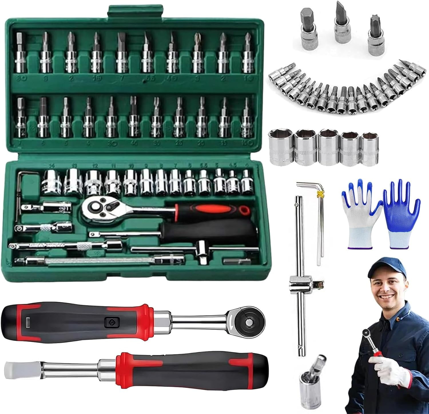Cordless Slim Ratchet Set, 2025 New Cordless Electric Slim Ratchet Set ...