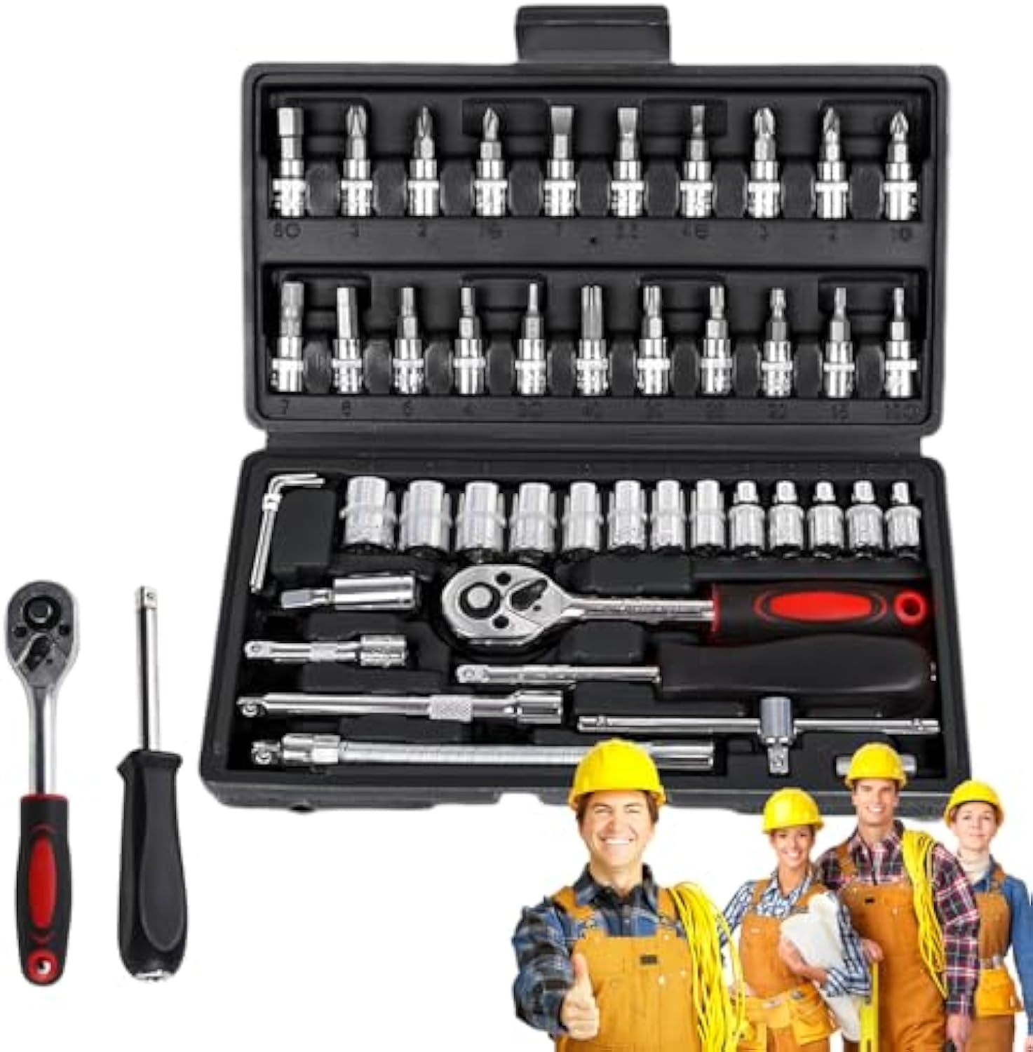 Cordless Slim Ratchet Set, Cordless Electric Slim Ratchet Set, 46 Piece ...