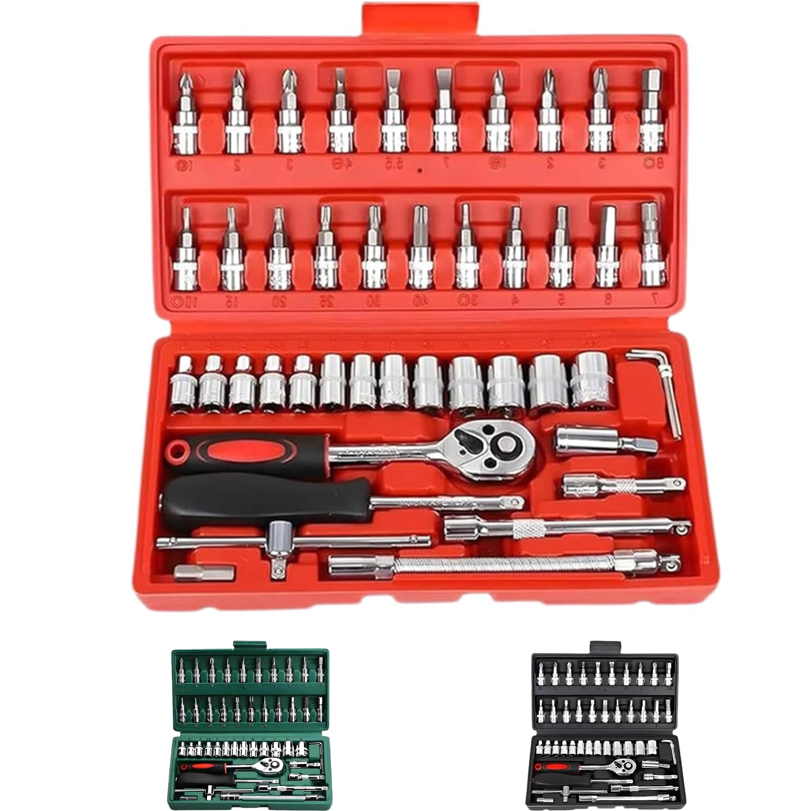 Cordless Slim Ratchet Set,Electric Ratchet Wrench Kit,Vessell 46-Piece ...