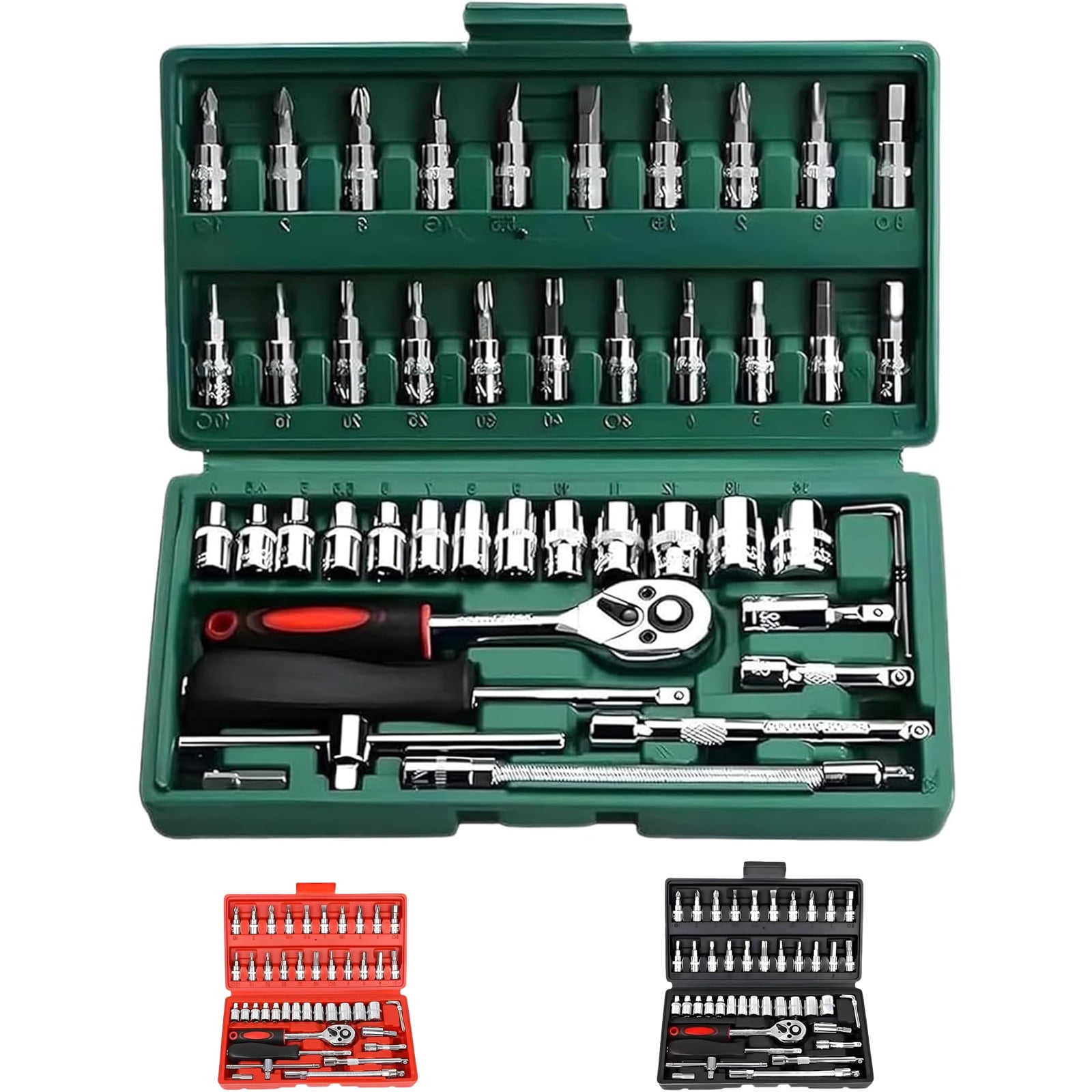 Cordless Slim Ratchet Set,Electric Ratchet Wrench Kit,Vessell 46-Piece ...