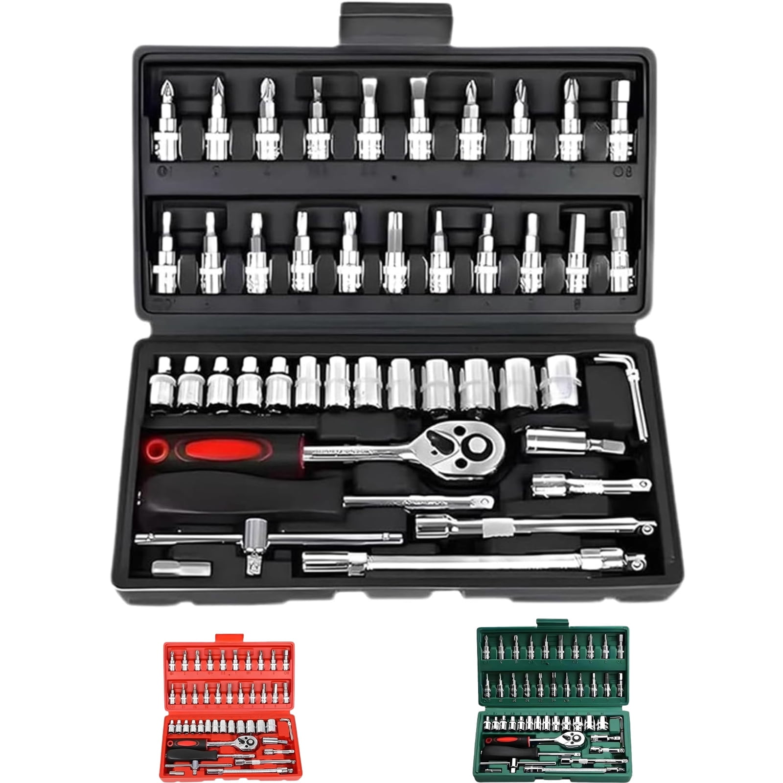 Cordless Slim Ratchet Set,Electric Ratchet Wrench Kit,Vessell 46-Piece ...