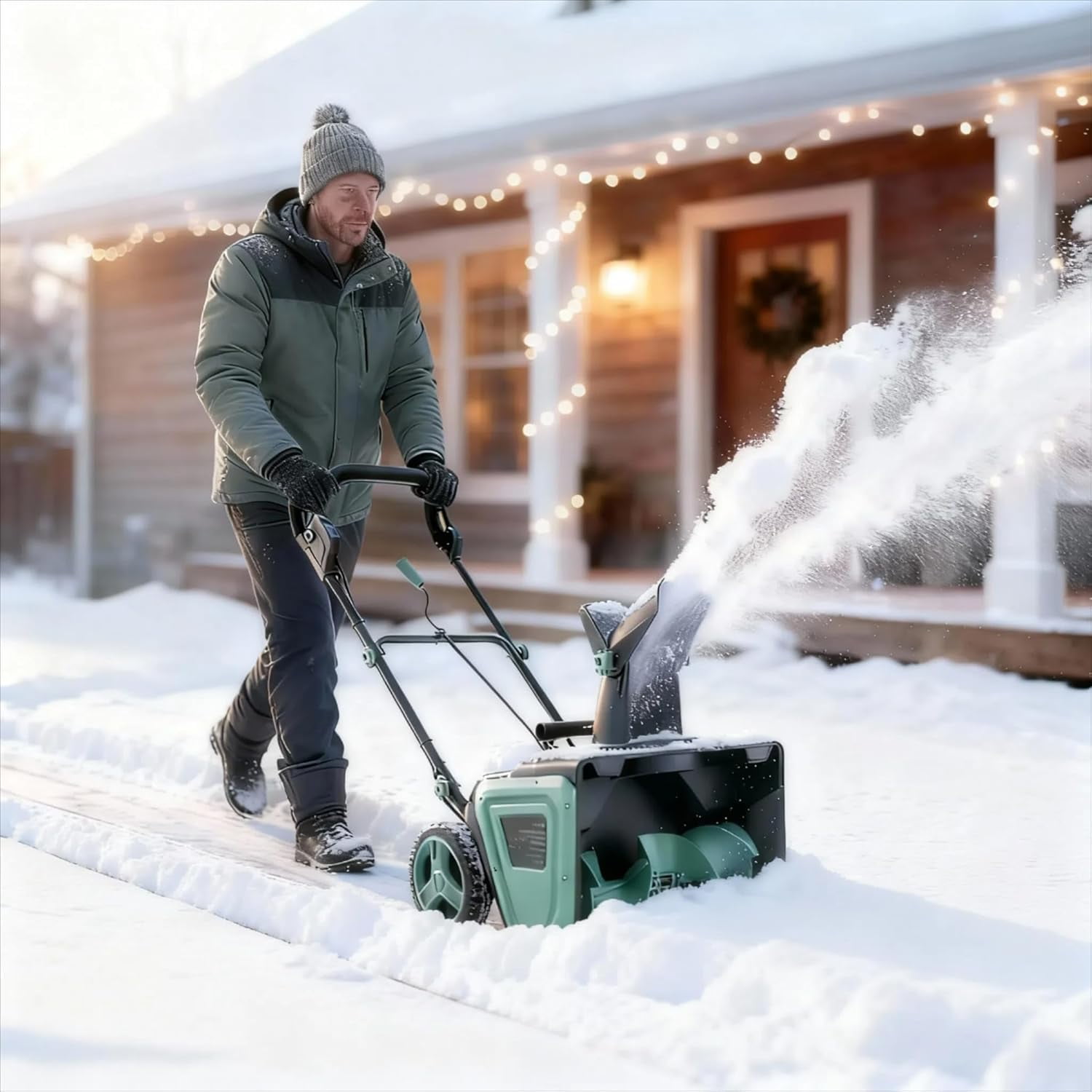 Cordless Snow Blower, 20 Inch Electric Snow Shovel with 2 X 20V 4.0Ah ...