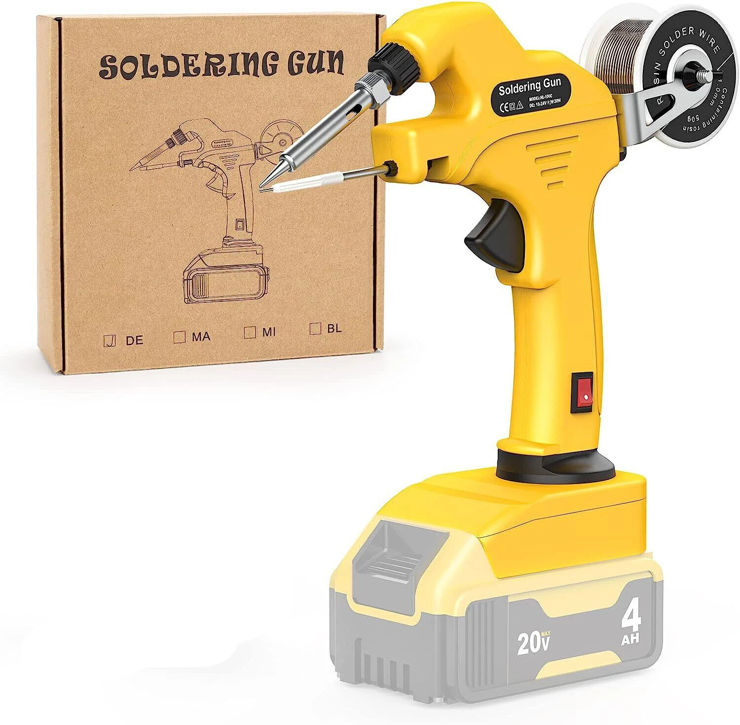 Cordless Solder Iron Gun Soldering Iron Kit Welding Tool For DeWalt 20v ...