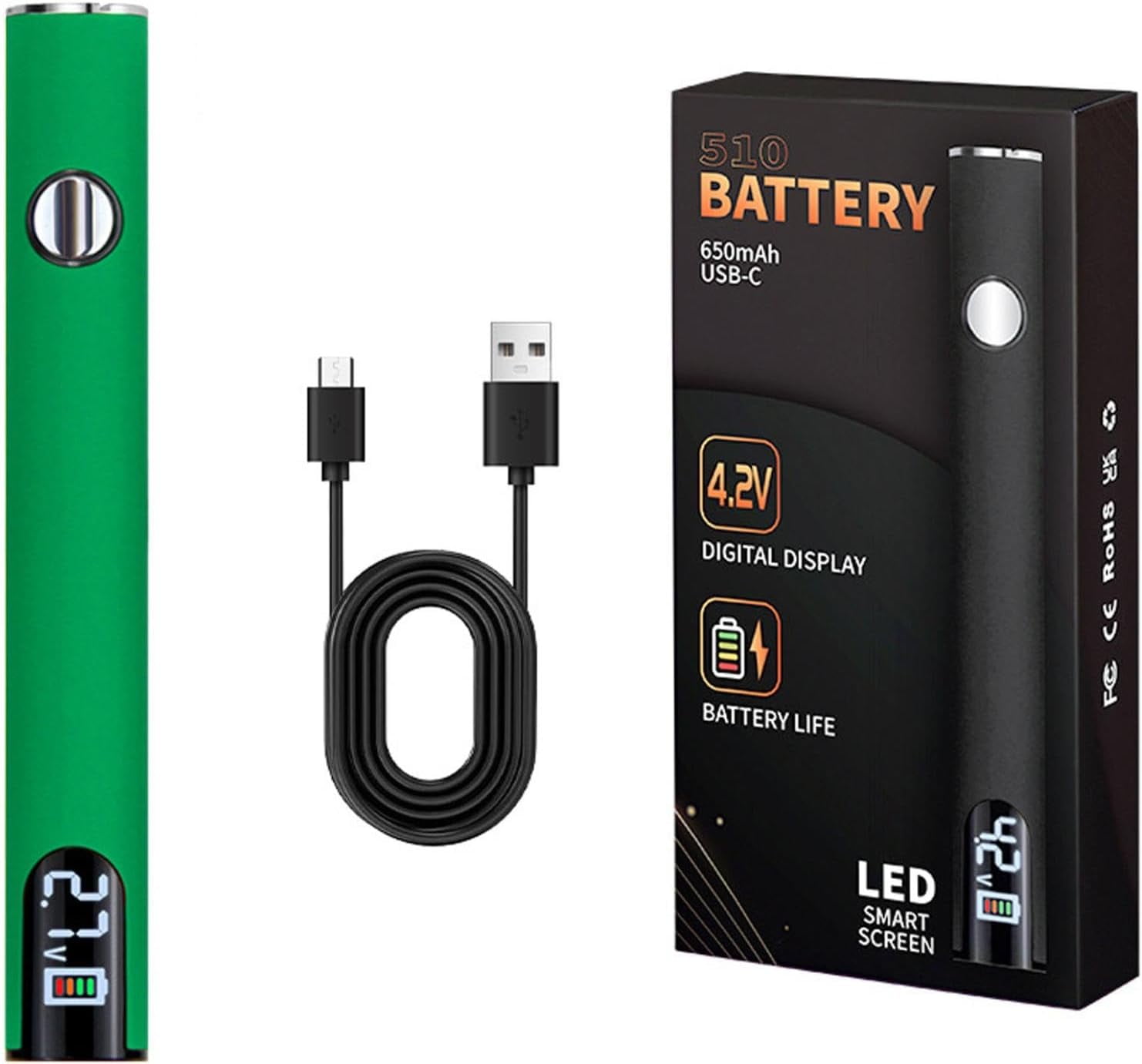 Cordless Soldering Iron - 510 Threaded Battery Pen, 650mAh USB ...