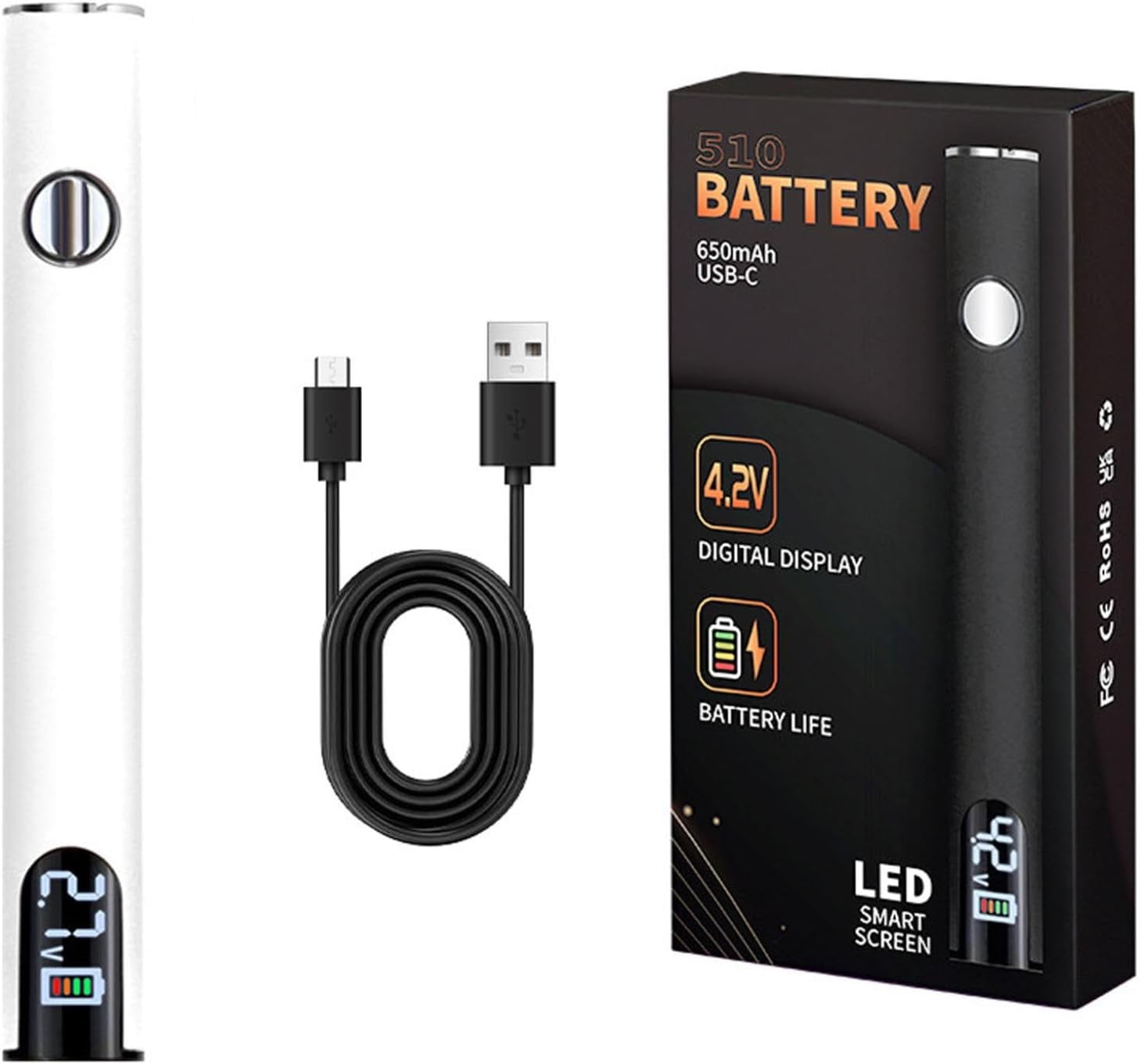 Cordless Soldering Iron - 510 Threaded Battery Pen, 650mAh USB ...