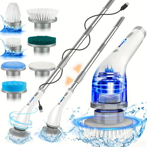 Cordless Spin Scrubber with Rechargeable Battery Compartment - Multiple ...
