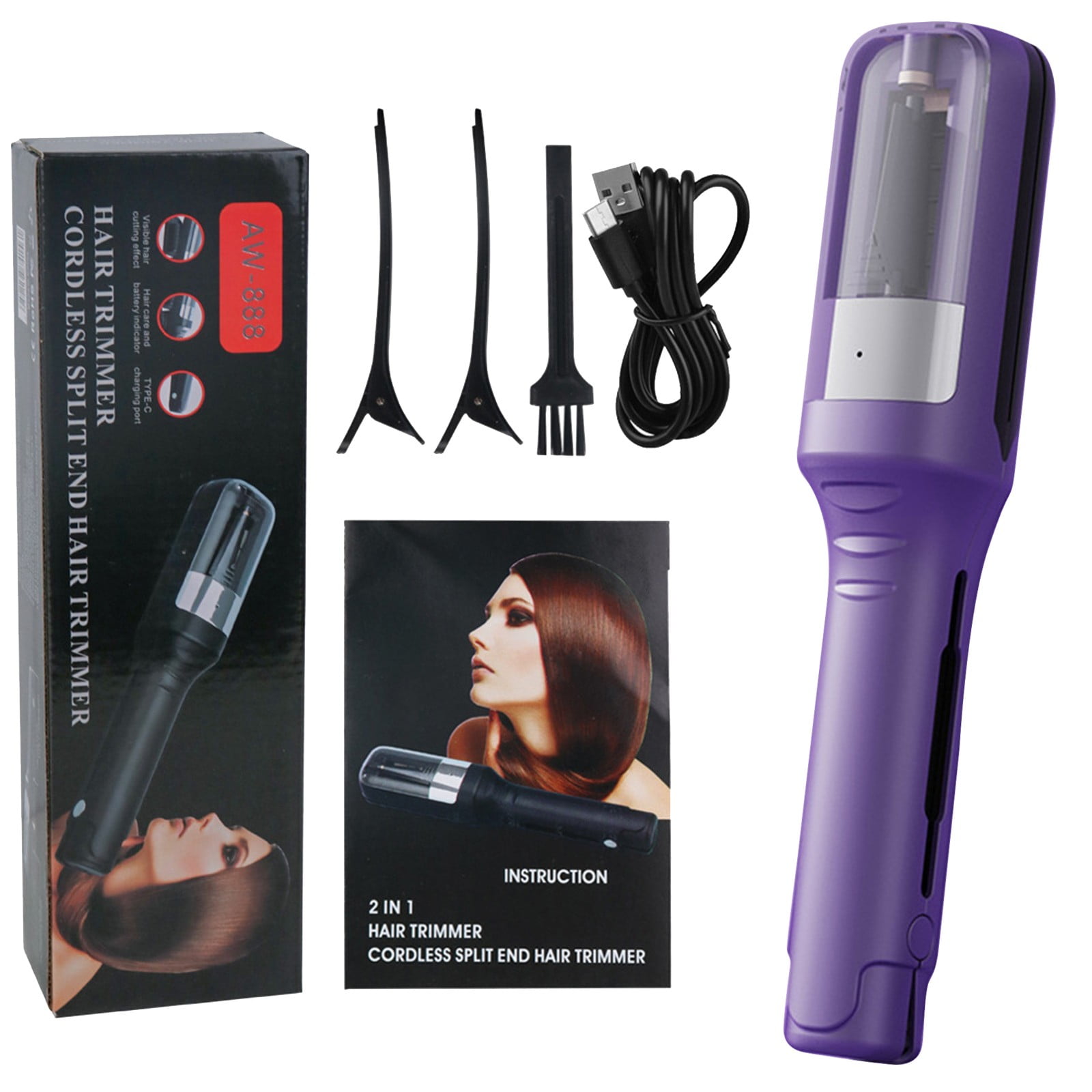 Cordless Split End Hair Trimmer Split Remover, Automatic Rechargeable ...