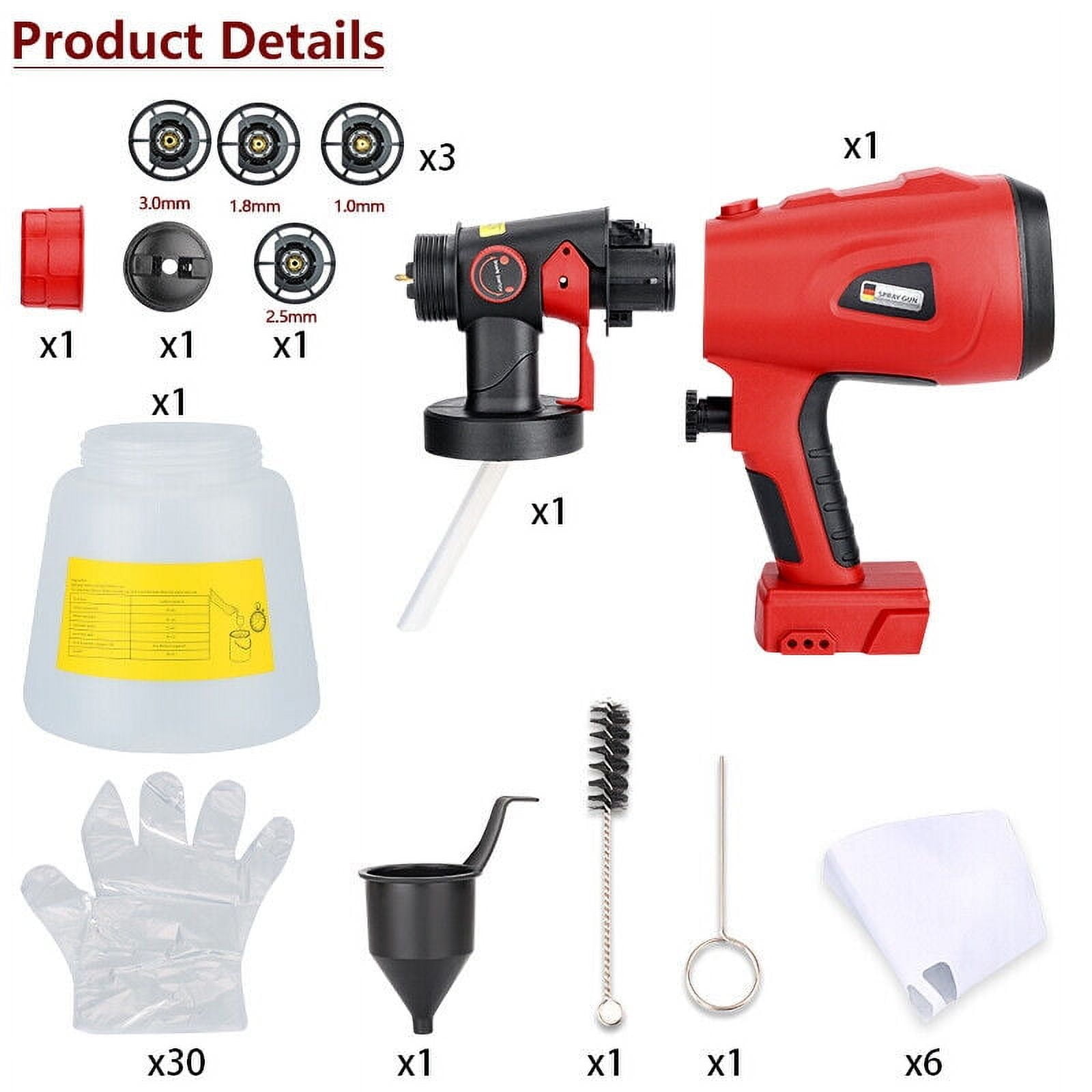 Cordless Spray Gun for Milwaukee 18V Batteries, Copper Nozzles ...