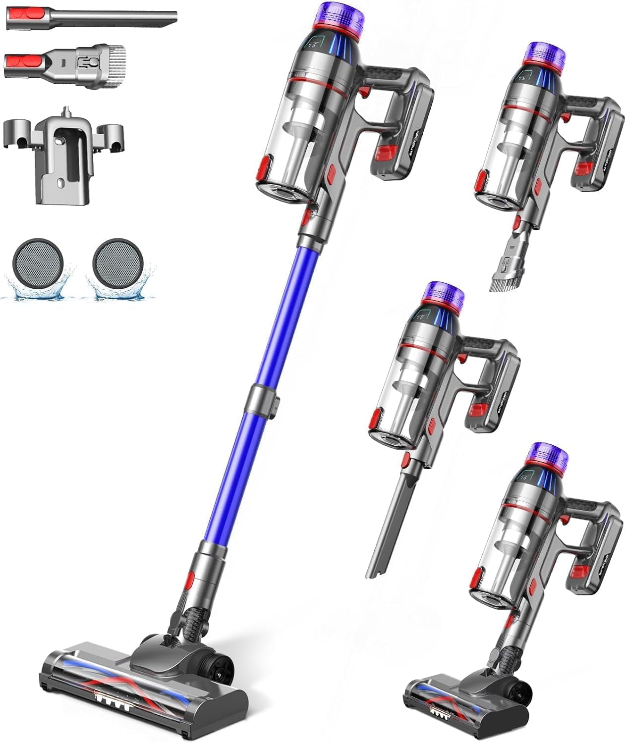 Cordless Stick Vacuum Cleaner for Home: Power Suction Vacuum Tangle ...
