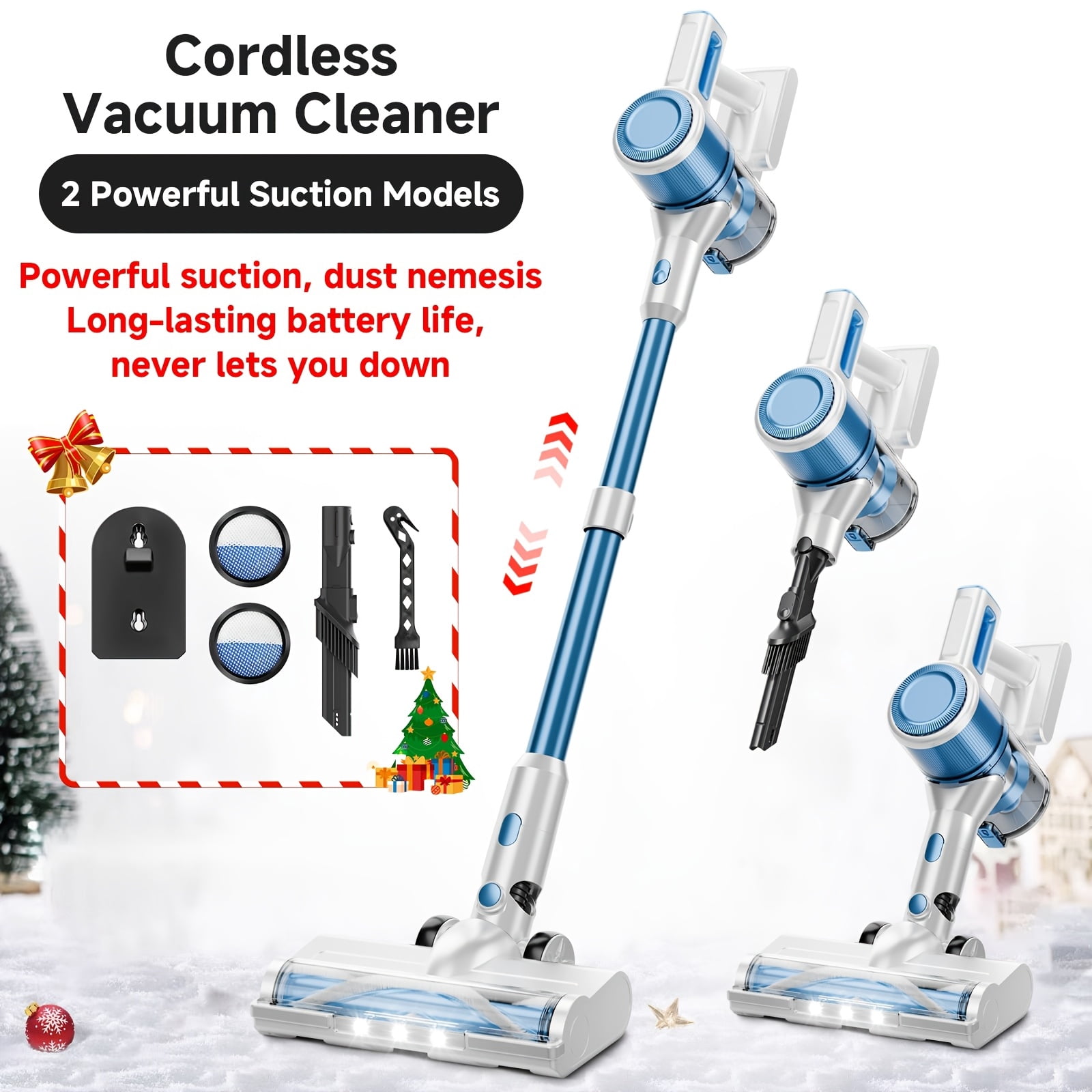 Cordless Stick Vacuum Cleaner, MAX 70Kpa Powerful Suction 45min Runtime ...