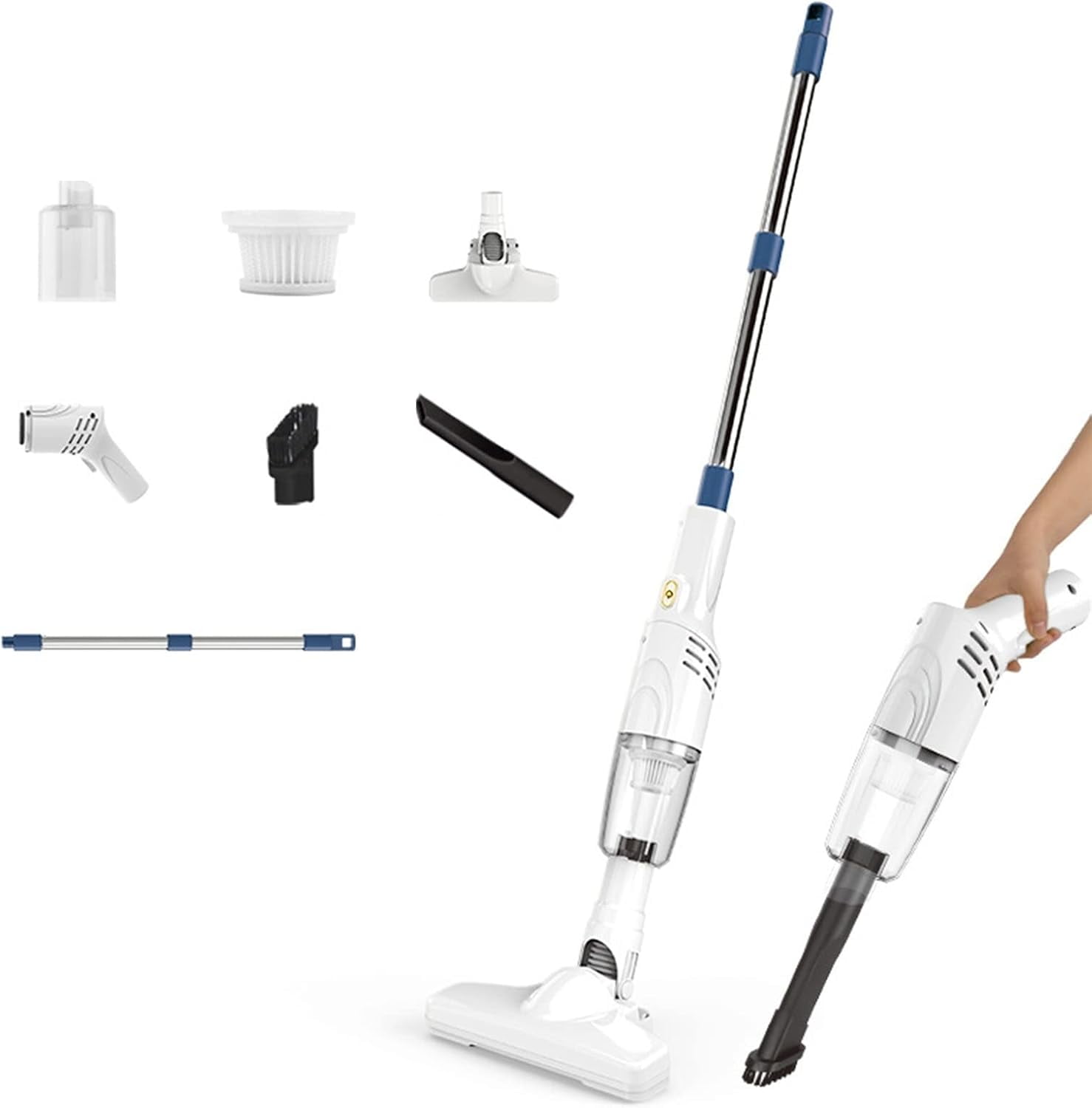 Cordless Stick Vacuum with Foldable Swivel Head, Fast Charging Powerful ...
