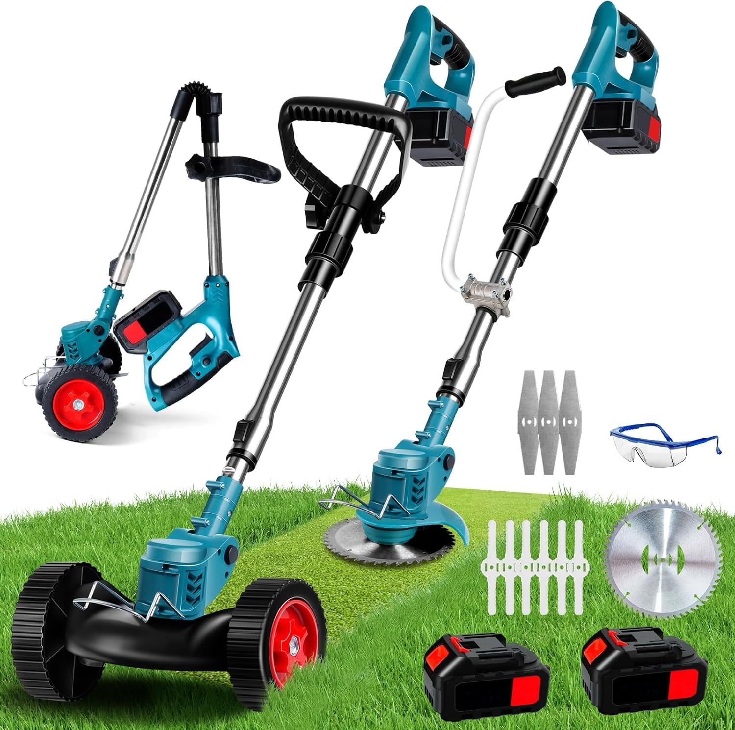 Cordless String Trimmer, 24V Electric Weed Eater Cordless with 2X 4.0Ah ...