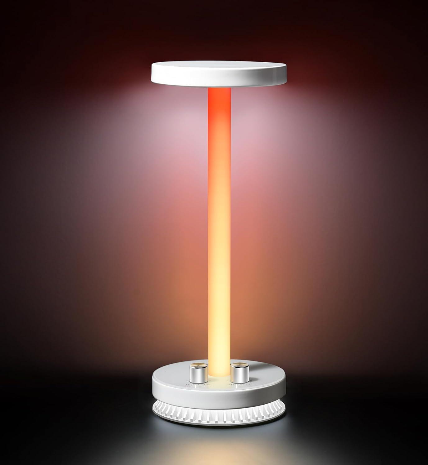 Cordless Table Lamp, 3 in 1 Portable 10000mAh Rechargeable Battery ...