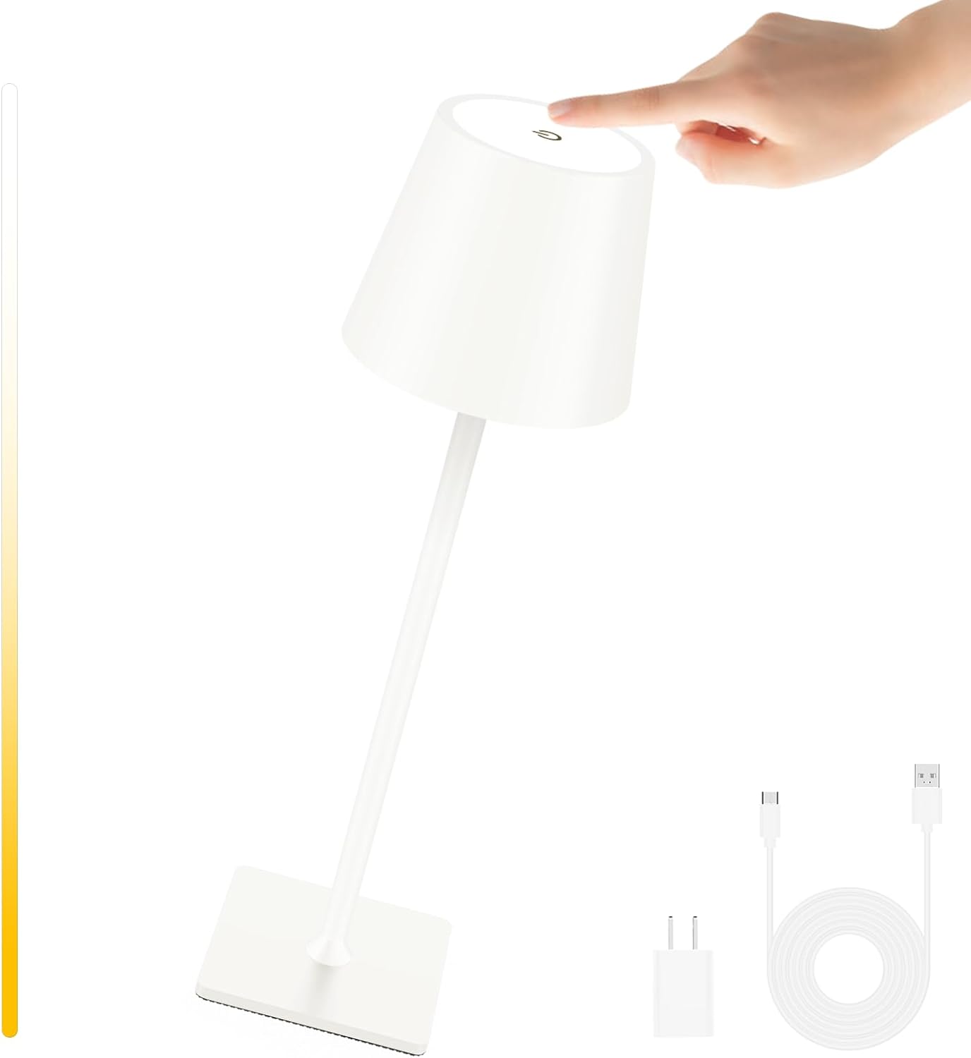 Cordless Table Lamp, 5000mAh Rechargeable LED Desk Lamp [3 Color with ...