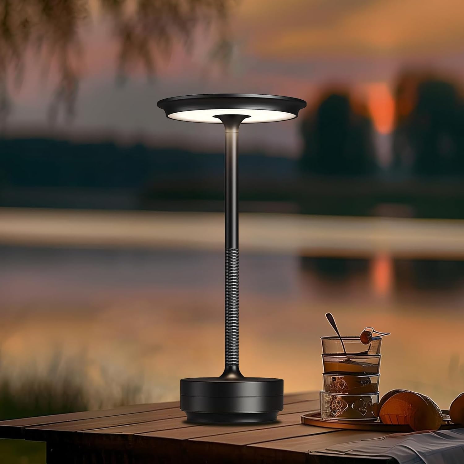 Cordless Table Lamp 5000mAh Rechargeable Touch Control Battery Powered ...