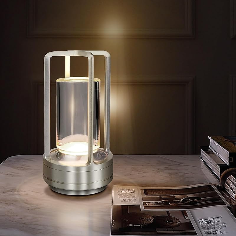 Cordless Table Lamp, Lumisom Crystal Lantern Lamp, Crystal Lantern ...