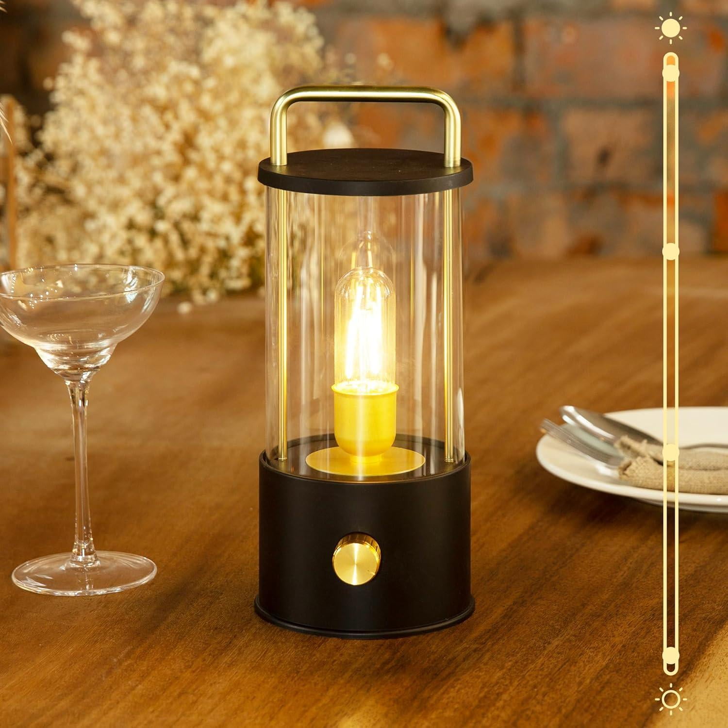 Cordless Table Lamp, Portable Lantern Rechargeable LED Battery Operated ...