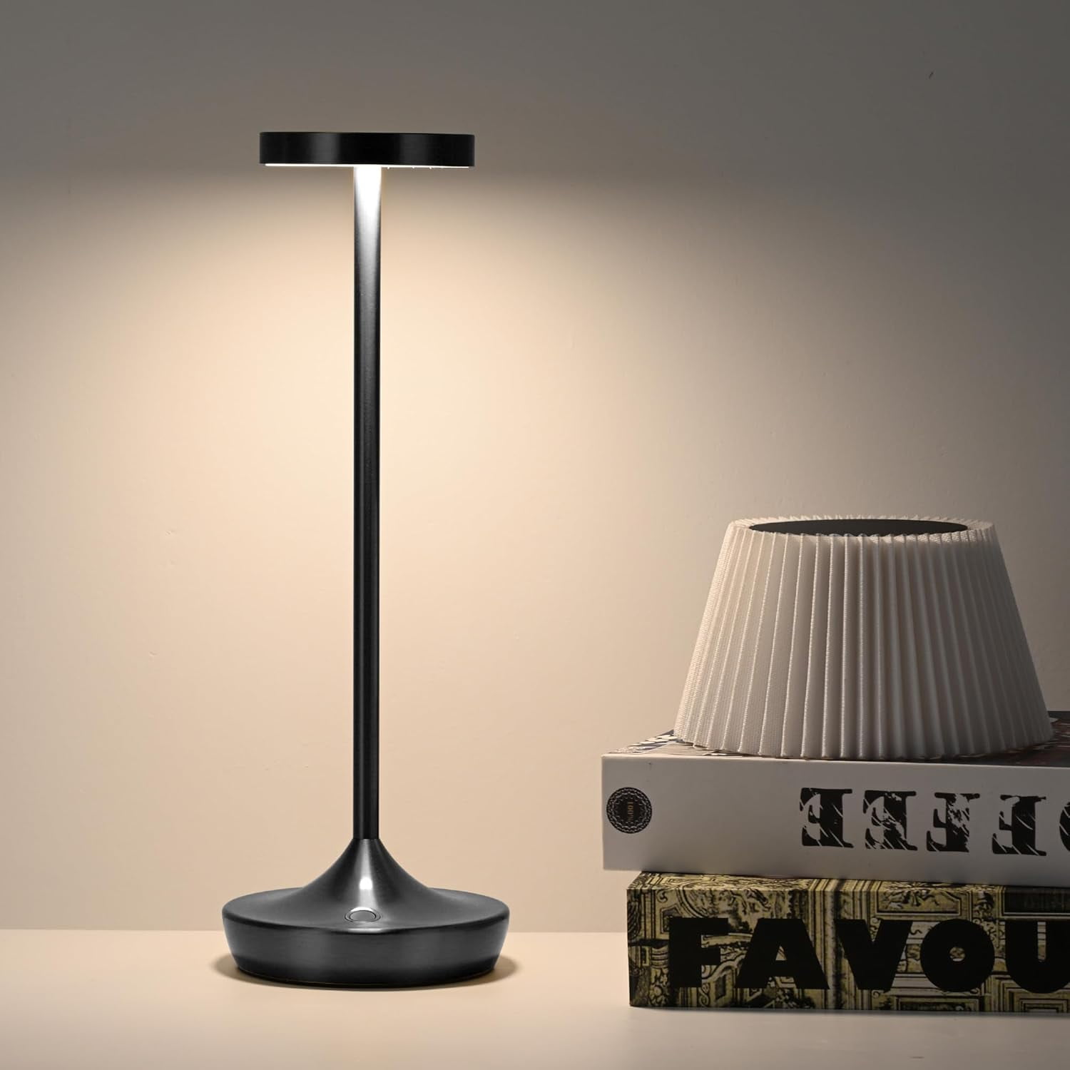 Cordless Table Lamp Rechargeable,6000mAh Battery Operated LED Desk Lamp ...