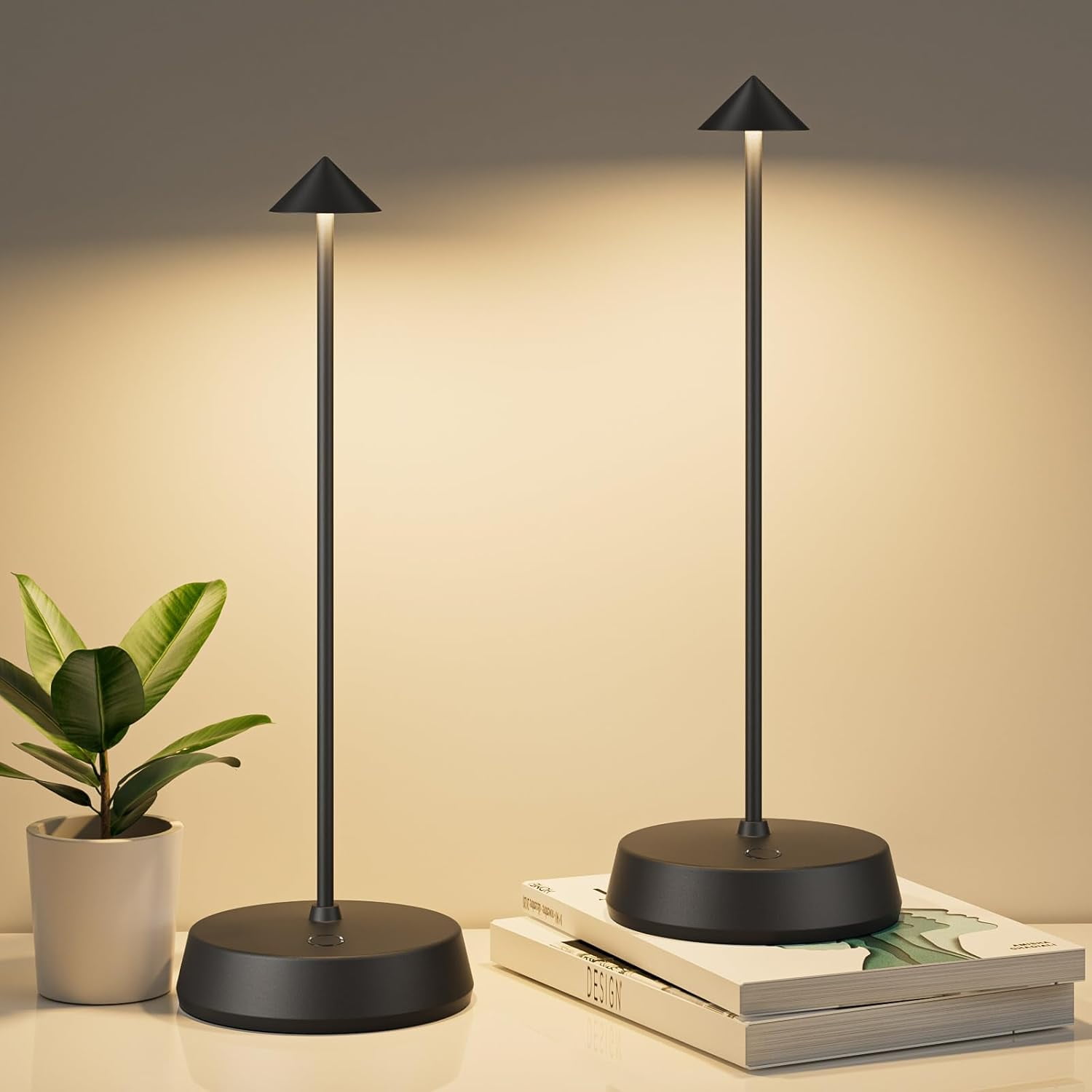 Cordless Table Lamp Rechargeable, Battery Operated 6000mAh Desk Lamp ...