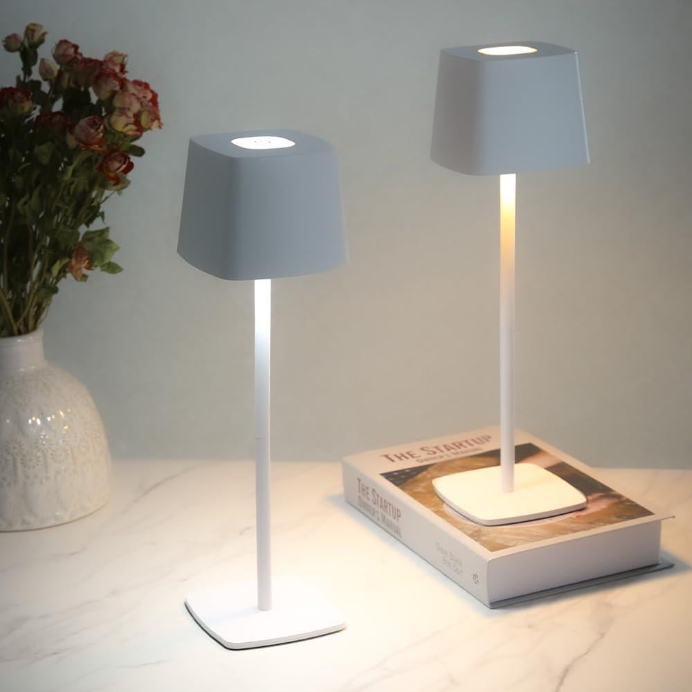 Cordless Table Lamp, Rechargeable Lamp with 3 Colors, Adjustable ...