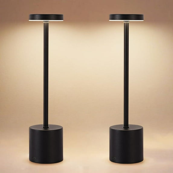Cordless Table Lamp Set of 2, 5000mAh Rechargeable Battery Powered LED ...