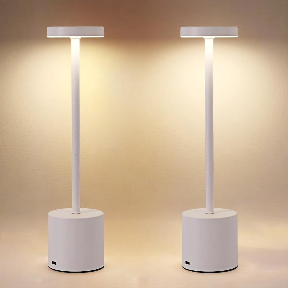 Cordless Table Lamp Set of 2, 5000mAh Rechargeable LED Table Light ...