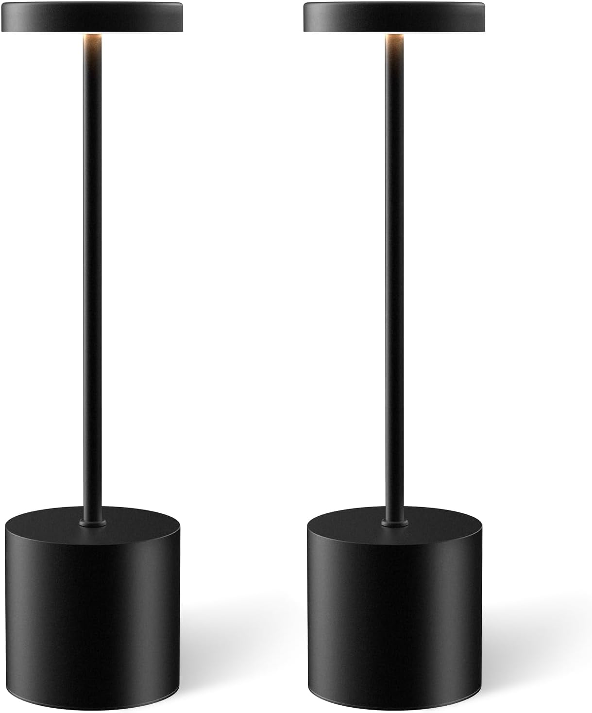 Cordless Table Lamp Set of 2, Rechargeable 5000mAh Battery Powered ...