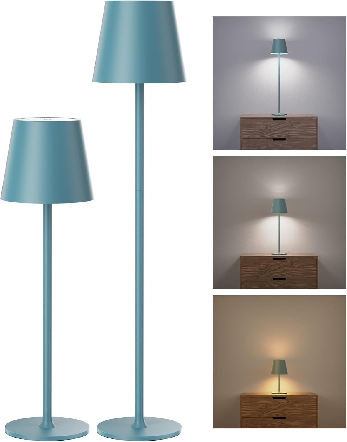 Cordless Table Lamps Rechargeable, 3 Adjustable Height, 5000mAh Battery ...