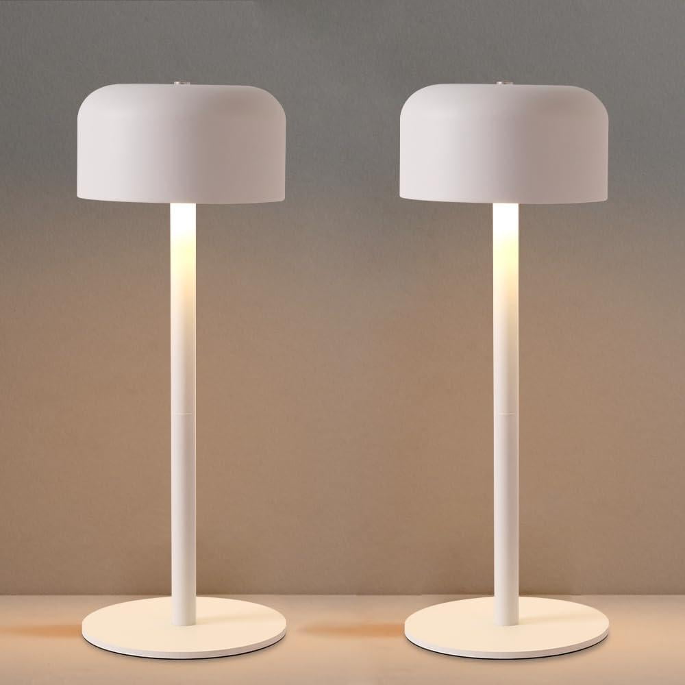 Cordless Table Lamps Set of 2, 6000mAh Rechargeable Battery Powered ...
