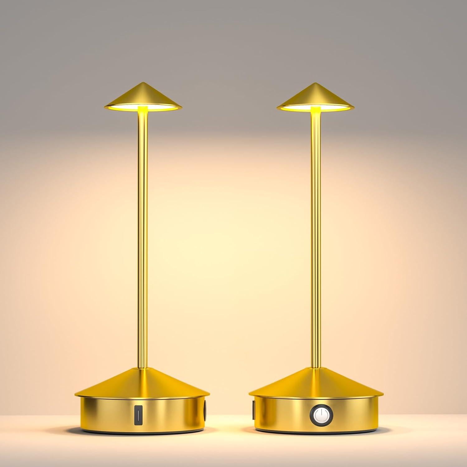 Cordless Table Lamps Set of 2, Portable LED Desk Lamp, 6000mAh Battery ...