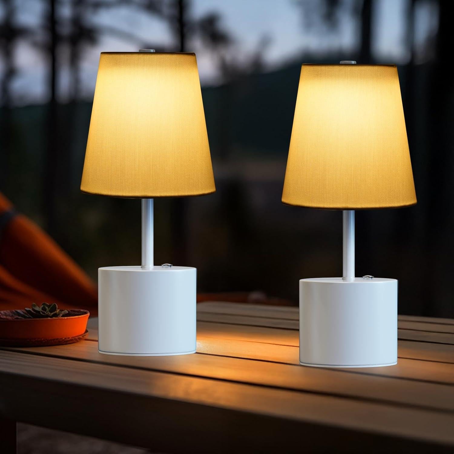 Cordless Table Lamps Set of 2, Rechargeable 5000mAh Battery with 3 ...