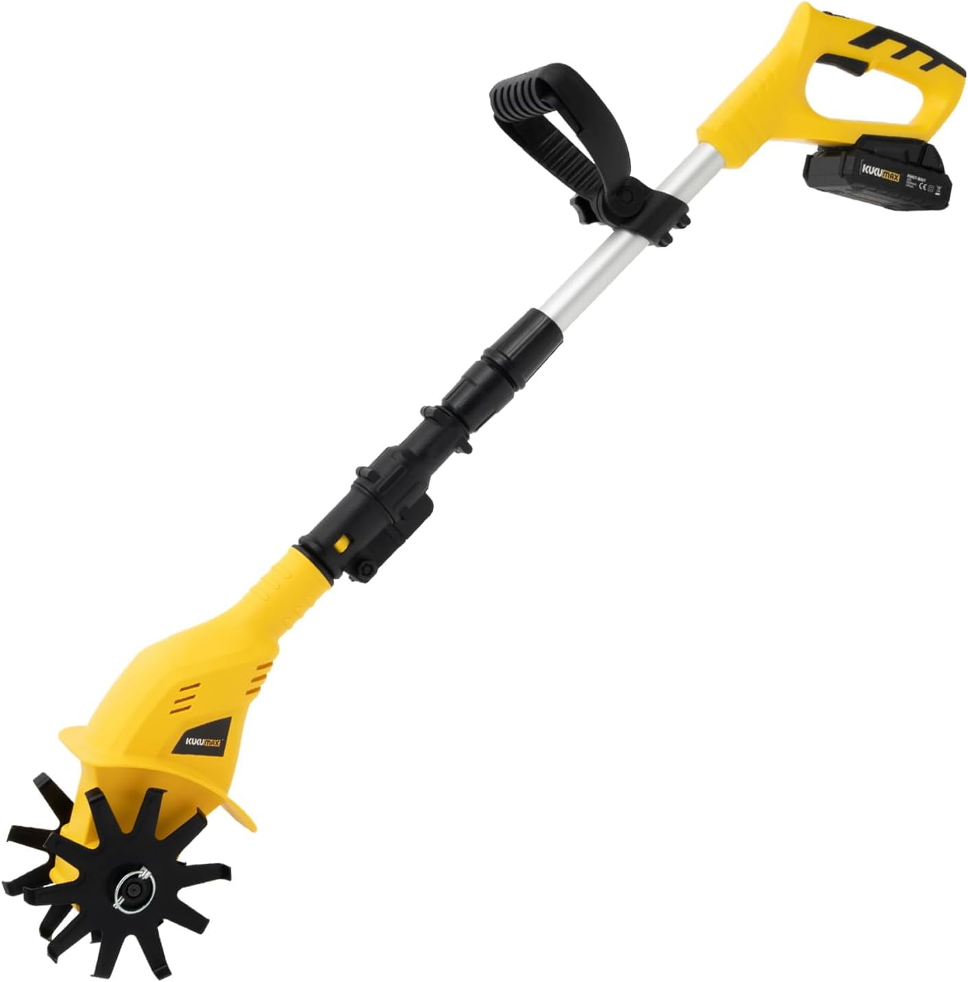 Cordless Tiller Cultivator, 20V 250RPM Electric Tiller Handheld Battery ...