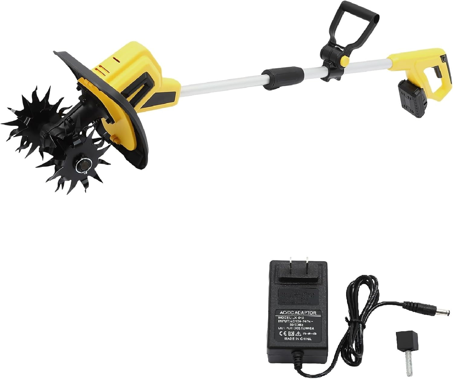 Cordless Tiller Cultivator 20V Battery Powered Electric Tilling Machine ...