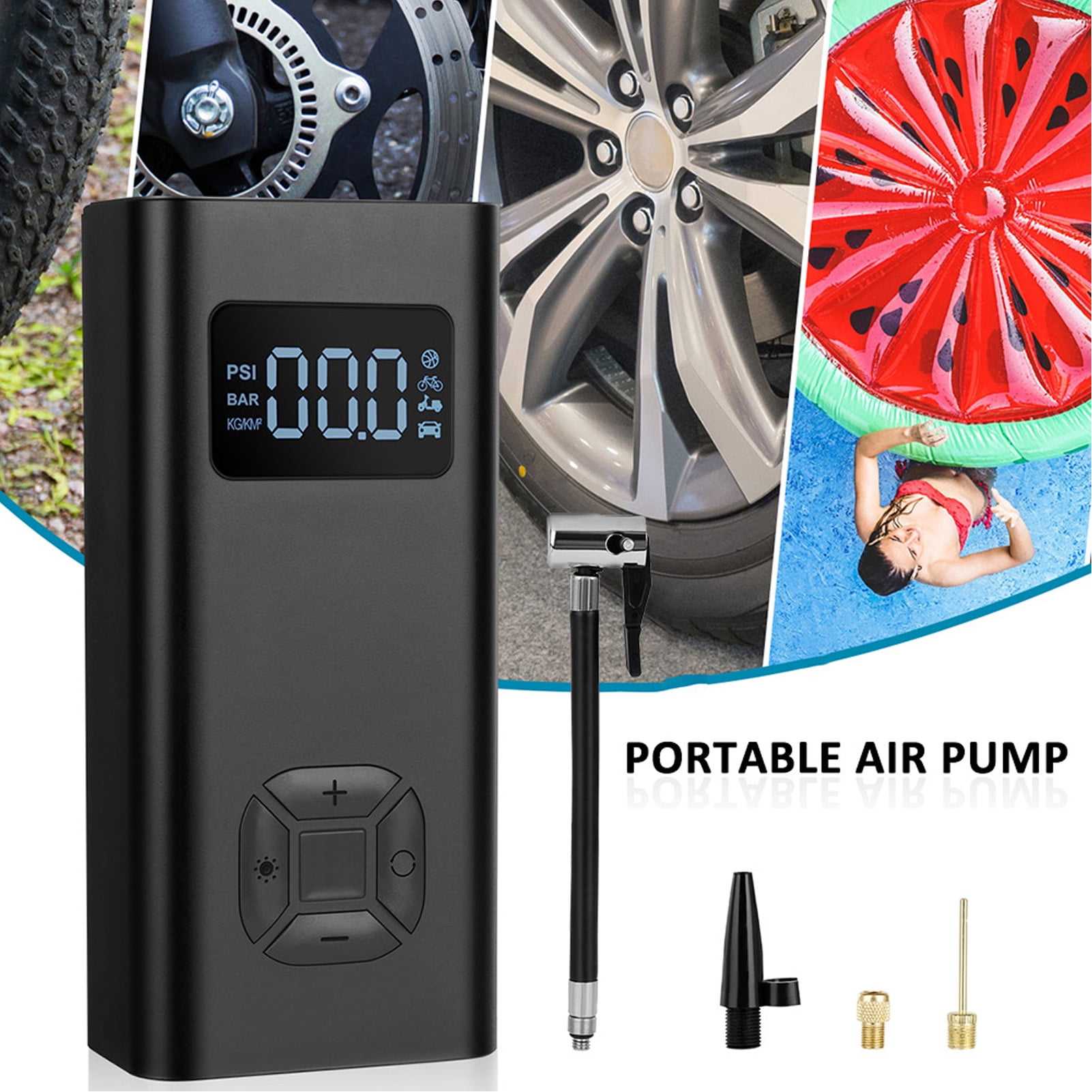 Cordless Tire Inflator, 150 Psi Digital Pressure Gauge, 6500mAh ...