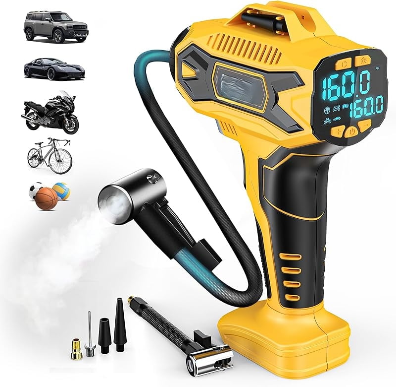 Cordless Tire Inflator Air Compressor for Dewalt 20V Max Battery,160PSI ...
