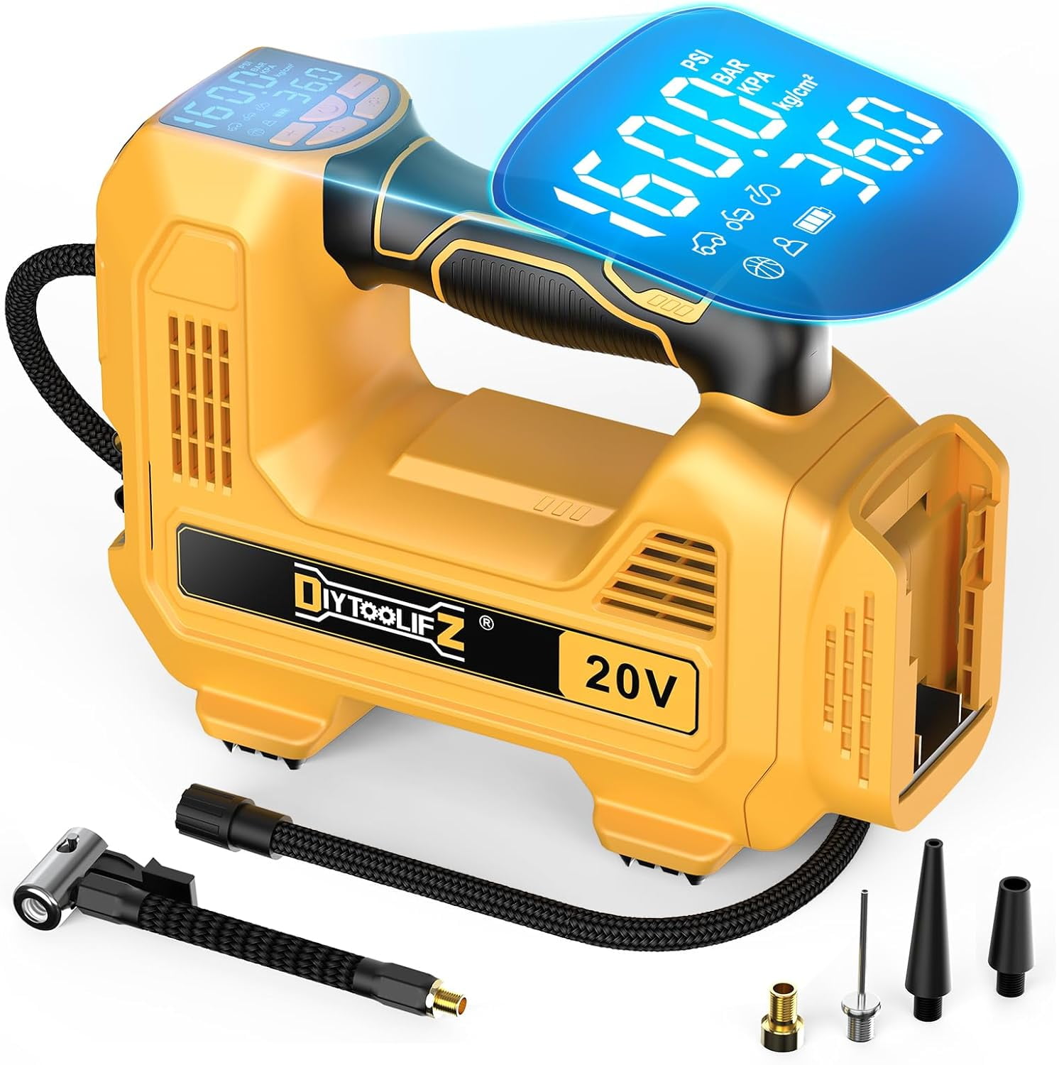 Cordless Tire Inflator Compatible with Dewalt 20V Air Compressor ...