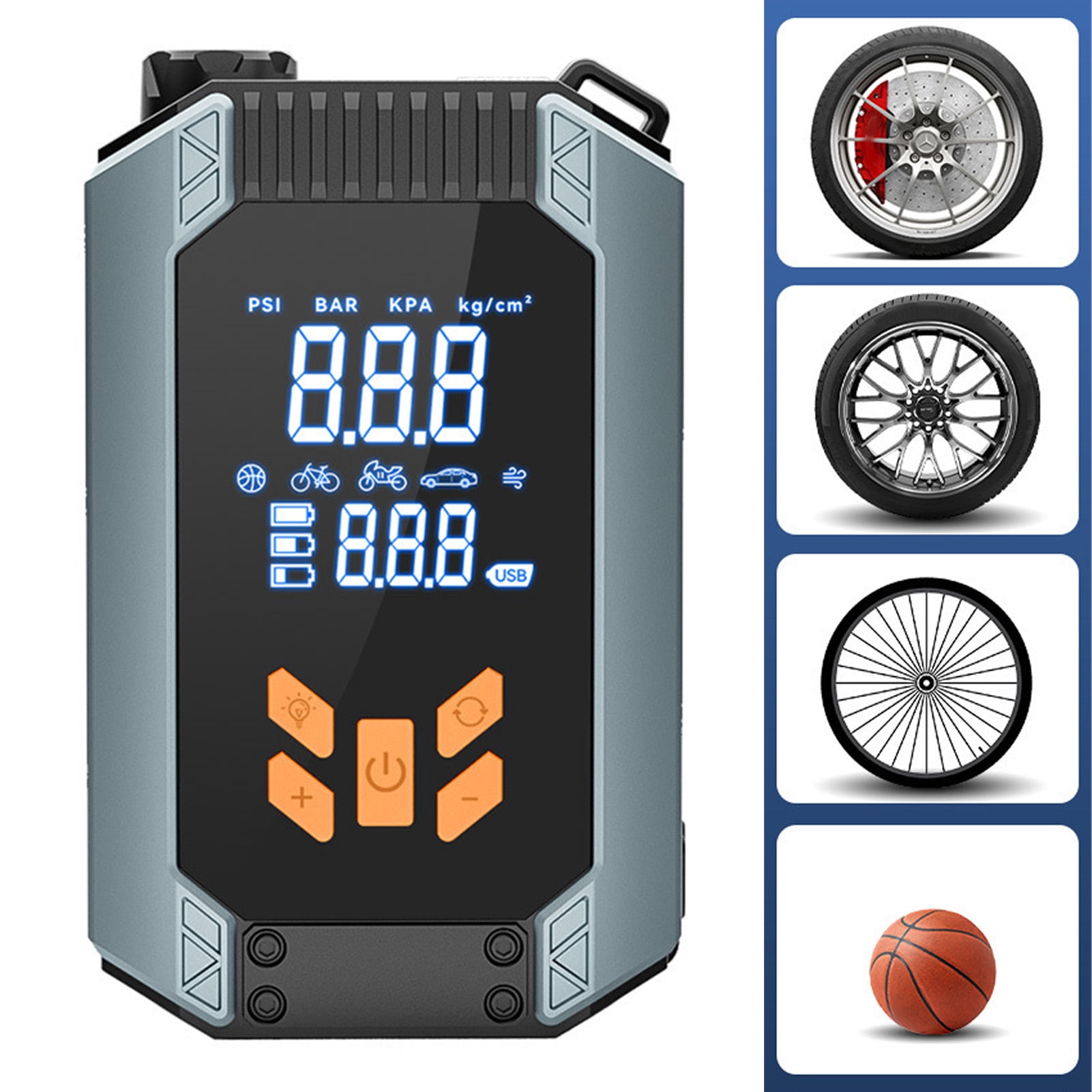 Cordless Tire Inflator, Electric Tire Pump 150PSI 6000mAh For ...