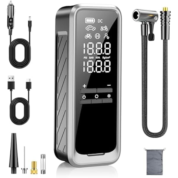 Cordless Tire Inflator Portable Air Compressor, Tire Inflator 150 PSI ...