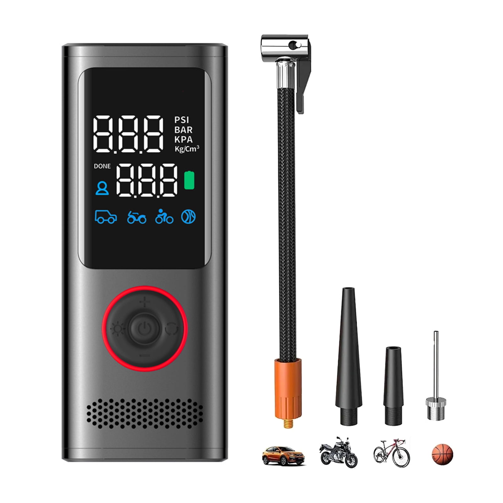 Cordless Tire Inflator for Car Bike Motorcycle Air Compressor Pumps ...